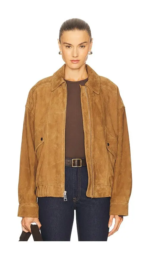 GRLFRND Wren Suede Bomber