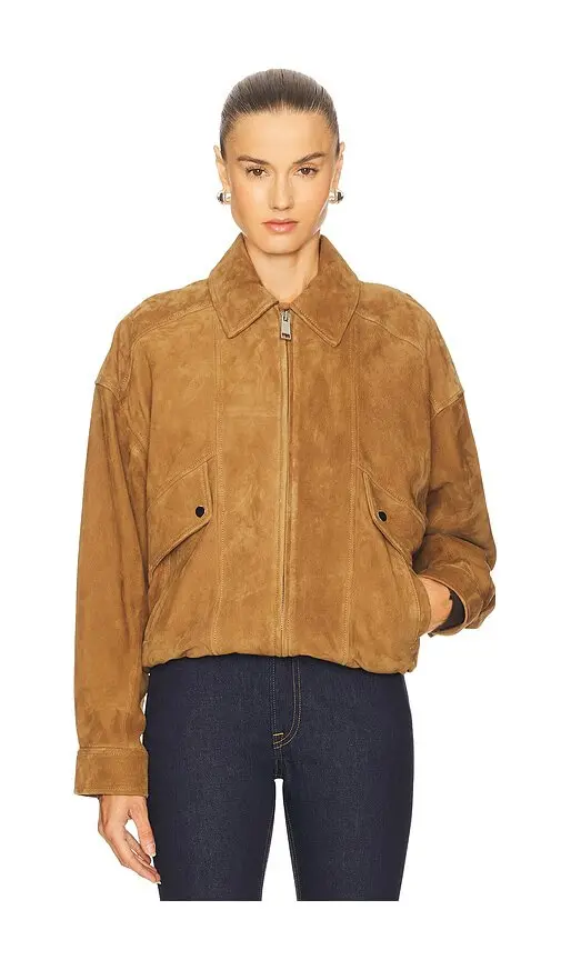 GRLFRND Wren Suede Bomber