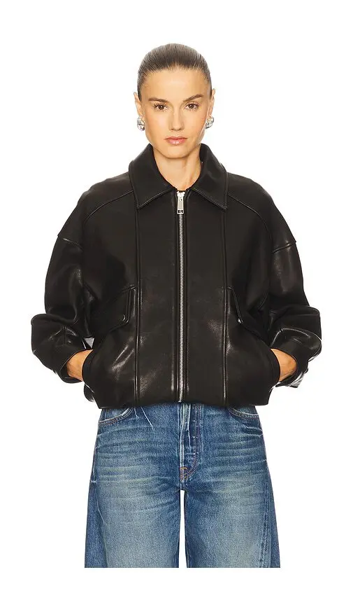 GRLFRND Wren Leather Bomber
