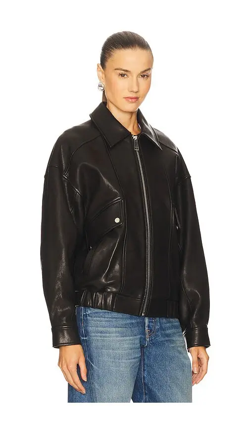 GRLFRND Wren Leather Bomber