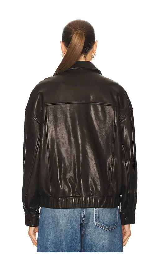 GRLFRND Wren Leather Bomber