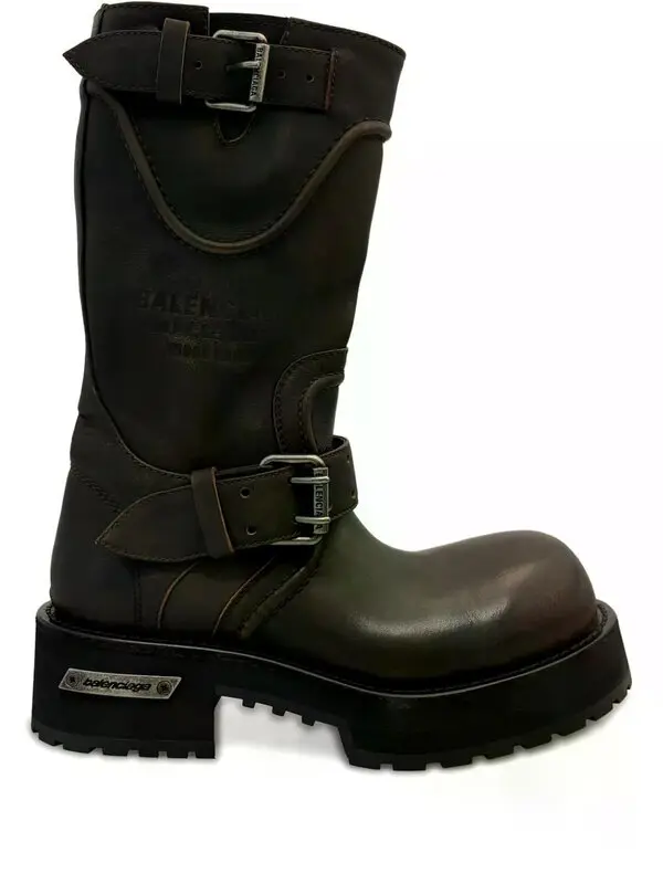 Balenciaga Buckled Boots - Brown