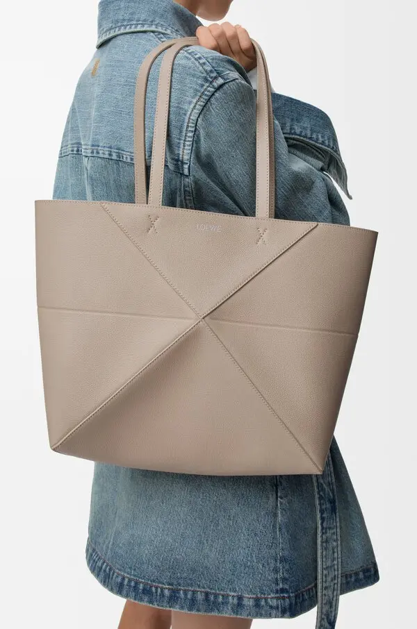 Loewe Medium Horizontal Puzzle Fold Tote - Clay