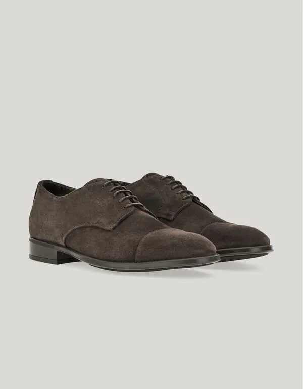 Canali Suede Cap-toe Derby