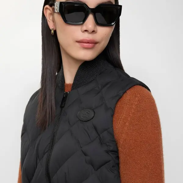 Burberry Check-stitch Nylon Gilet - Black