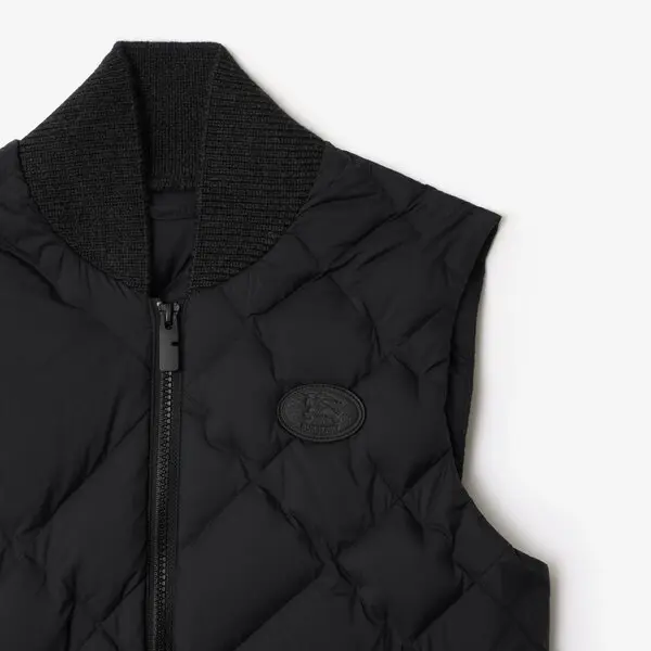Burberry Check-stitch Nylon Gilet - Black