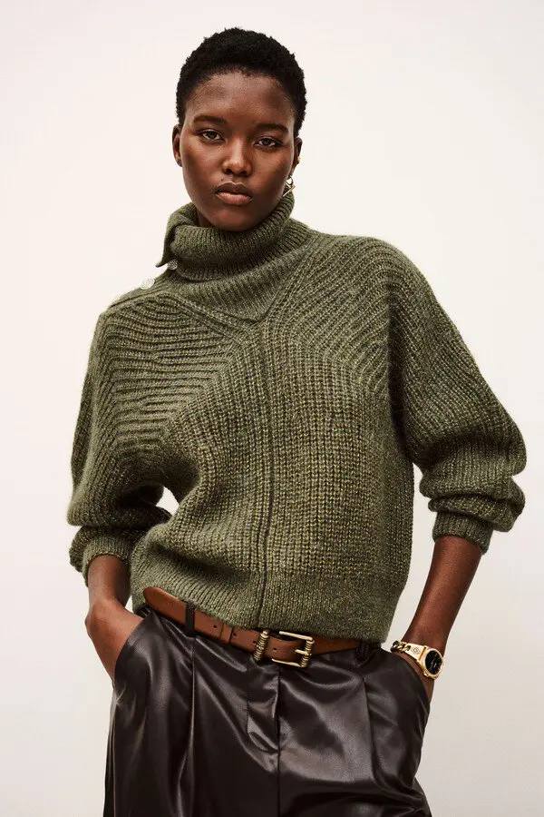 Ba&sh Roumane Roll-neck Knit Sweater - Green