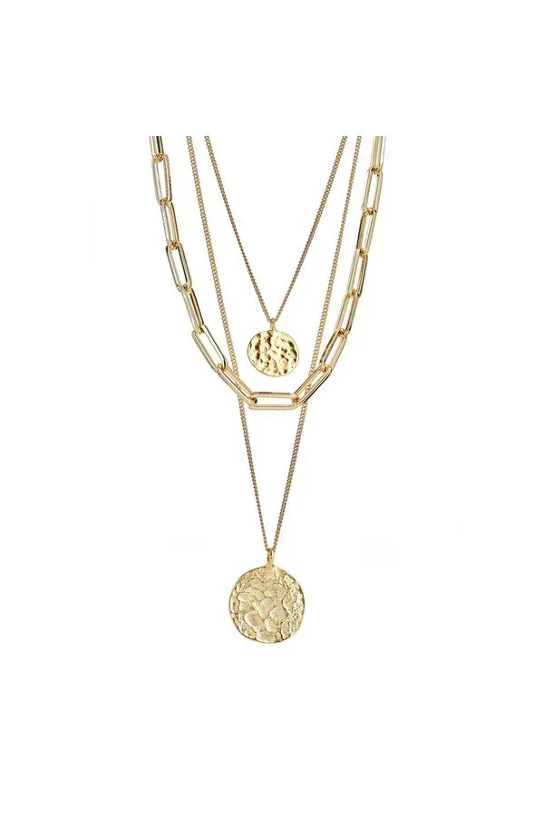 KENNETH JAY LANE Link Pendant Drop Necklace - Gold