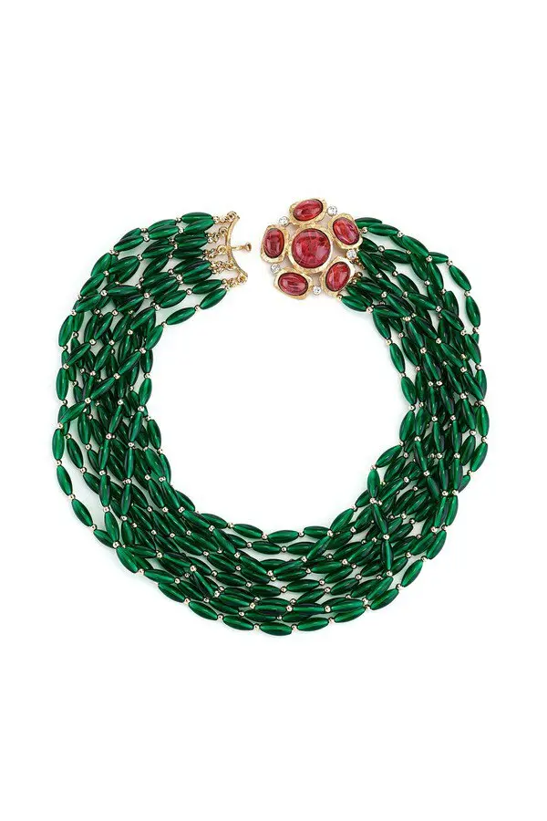 KENNETH JAY LANE Emerald Bead Necklace - Green