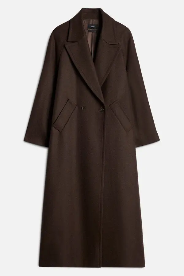 7 For All Mankind Wool-cashmere Double-breasted Coat