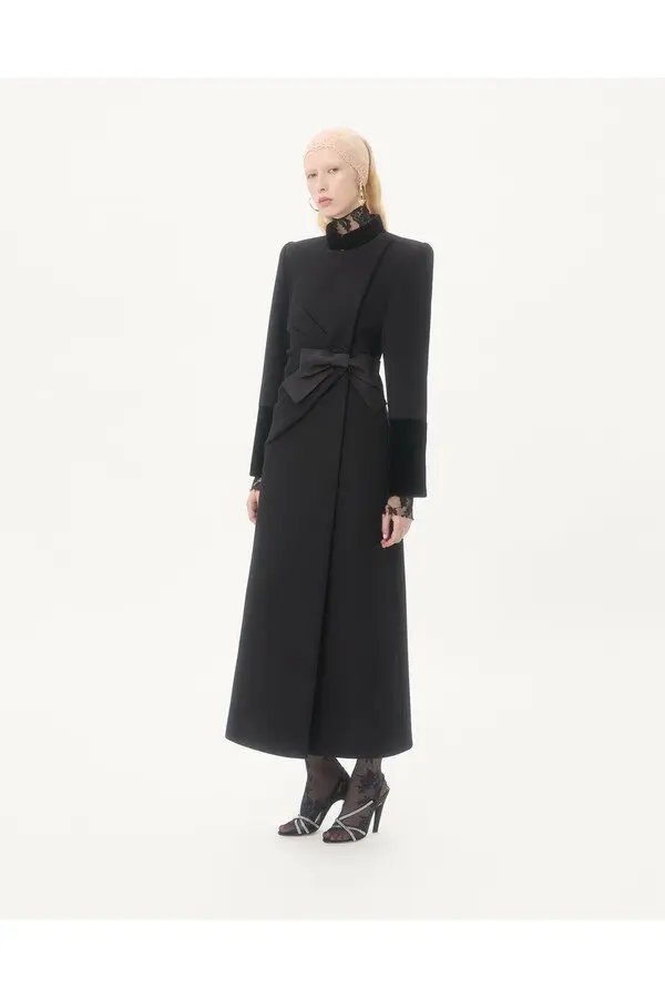 Valentino Garavani Compact Drap Coat With Bow