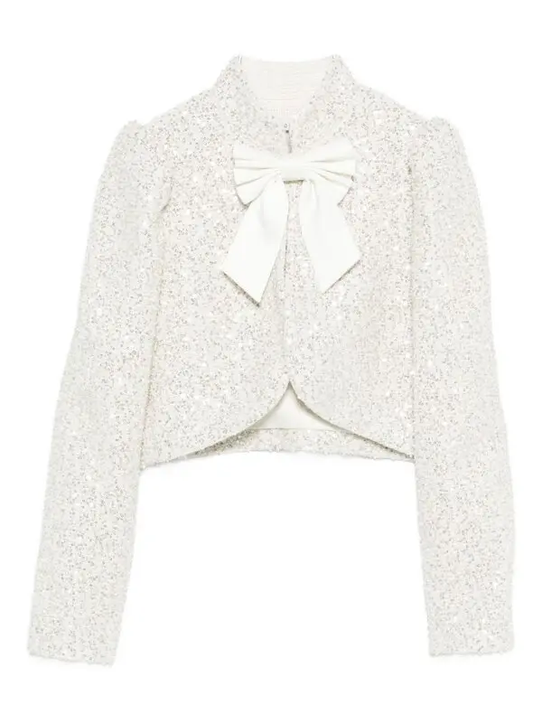 Alice + Olivia Ilaria Bow Jacket - White