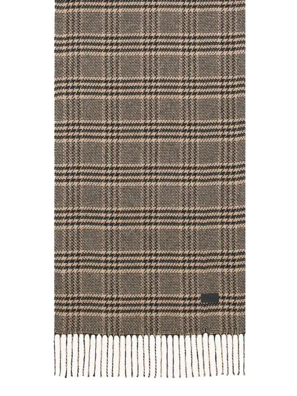 Saint Laurent Prince Of Wales Pattern Silk Scarf - Black