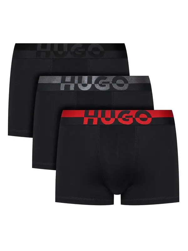 Hugo 3-pack Boxer Shorts With Logo - Black