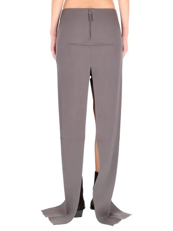 Rick Owens Long Skirt With Slit - Grey