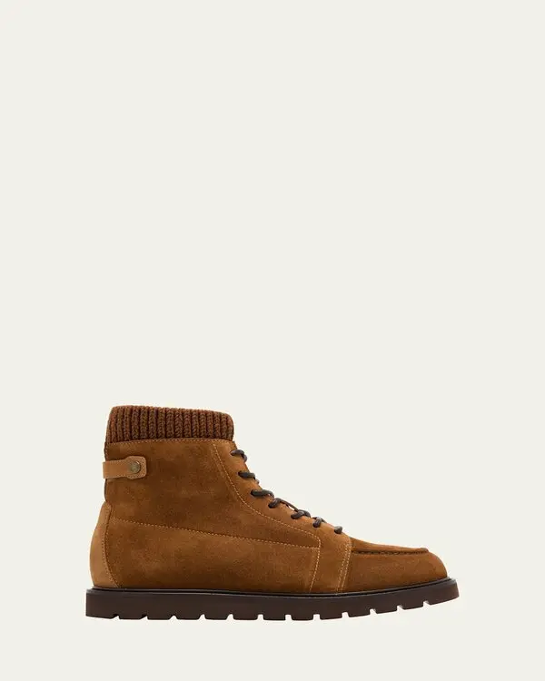 Loro Piana Verbier Suede Lace-up Boots