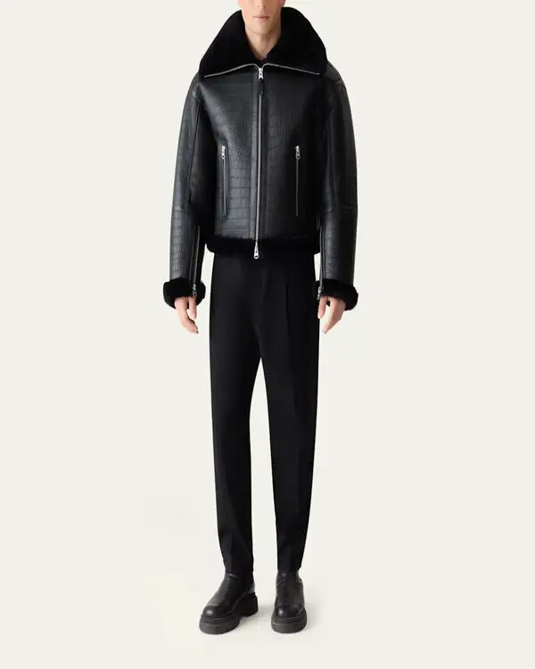 Mackage Memphis Croc-effect Shearling Jacket