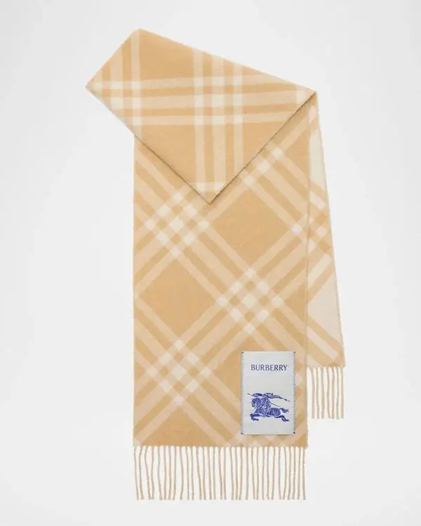 Burberry Double-faced Cashmere Check Scarf