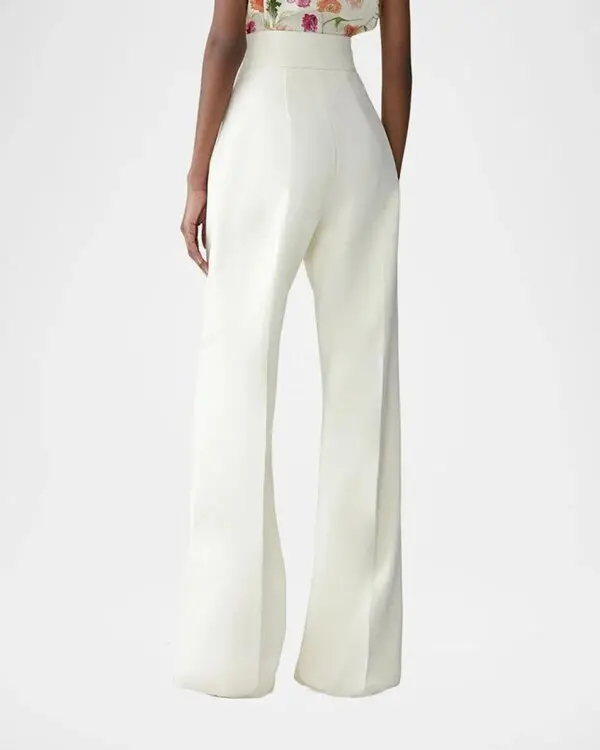 Carolina Herrera Diane High-rise Wool Wide-leg Pants