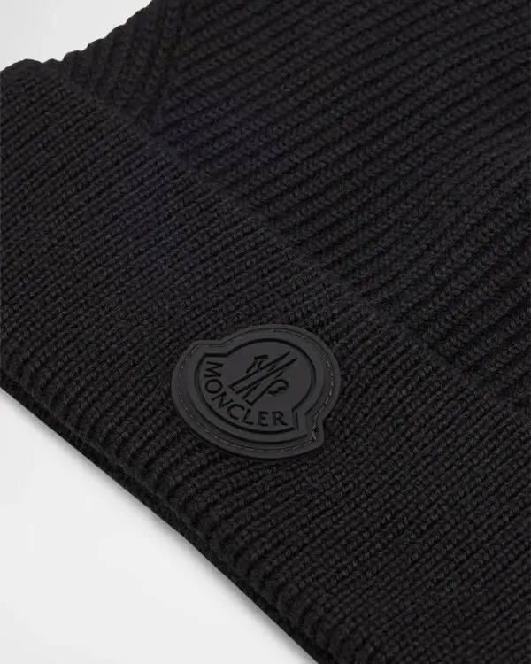 Moncler Wool Beanie With Tonal Logo