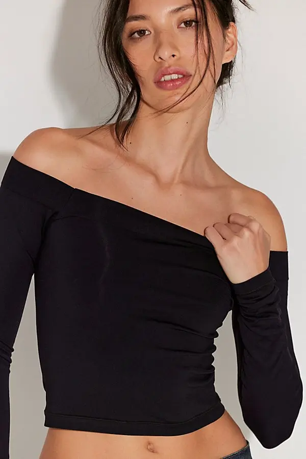 Free People Round Two Off-the-shoulder Top - Black