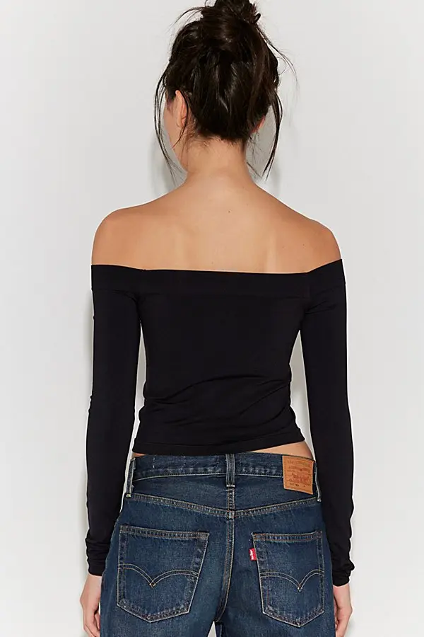 Free People Round Two Off-the-shoulder Top - Black