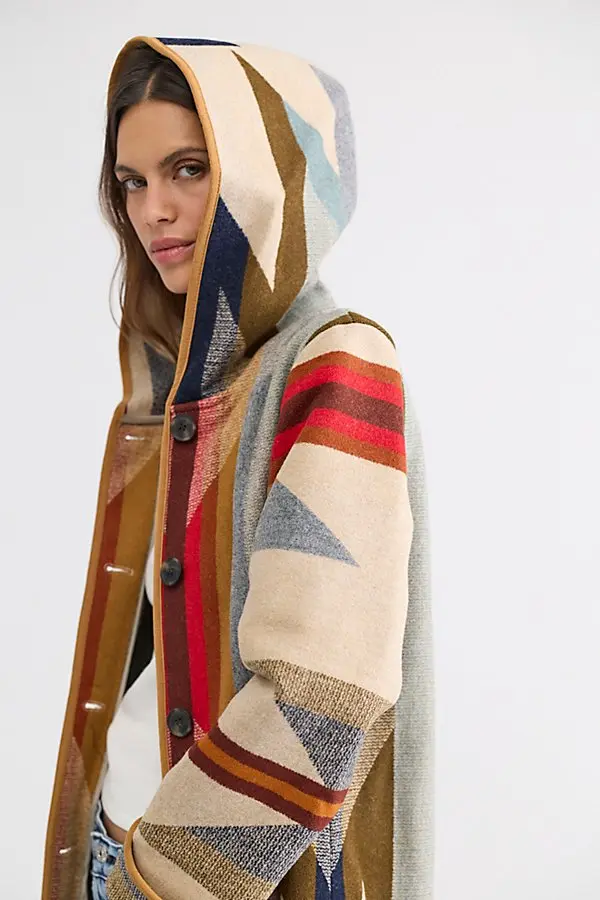 Pendleton Hooded Jacquard Coat