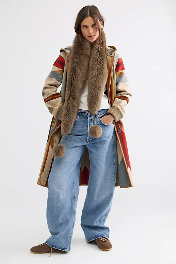 Pendleton Hooded Jacquard Coat