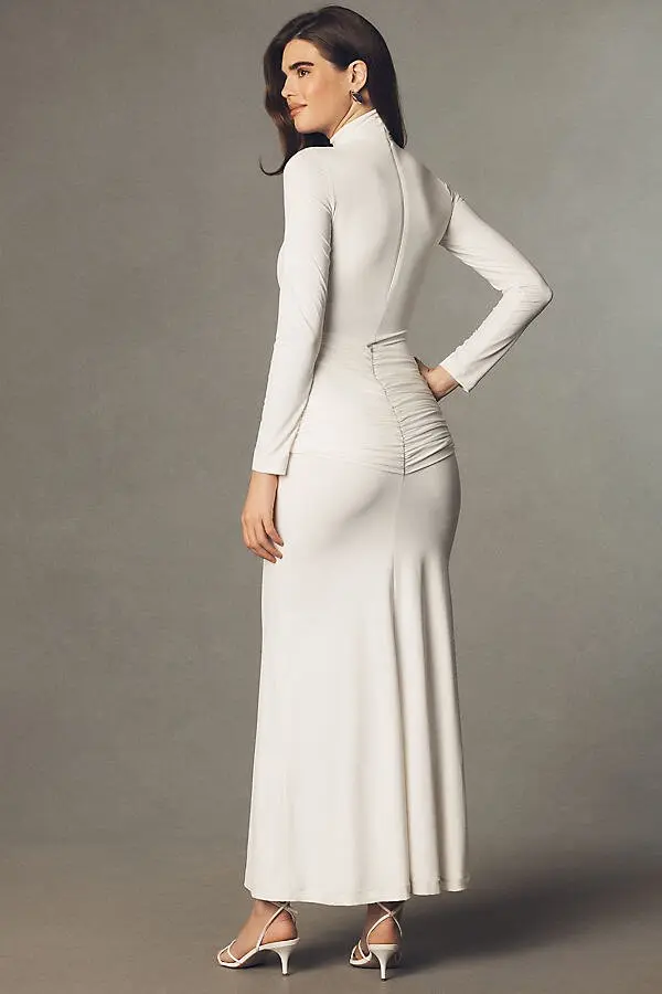 Bardot Alix Long-Sleeve Tie-Front Maxi Dress - Orchid White - 40% Off |  Editorialist