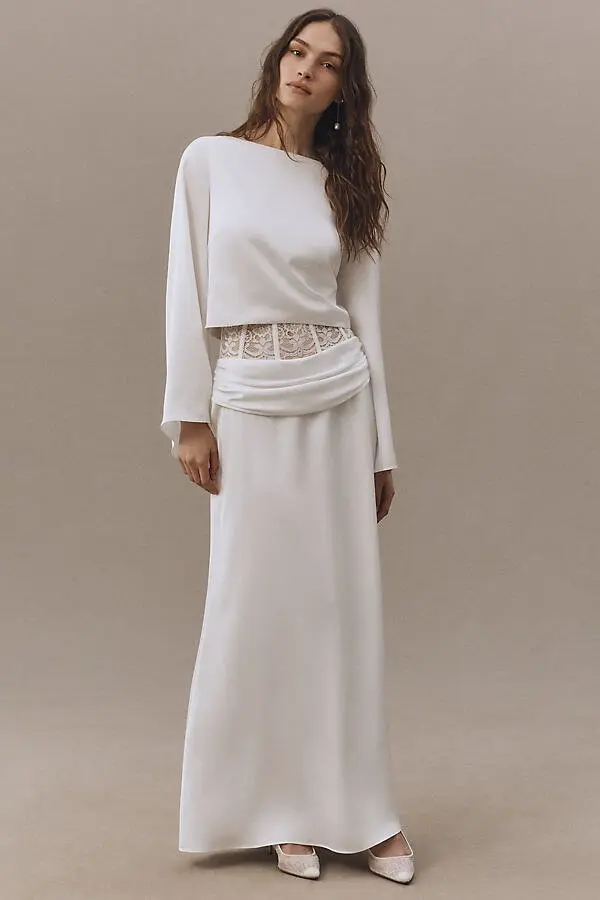 MARE MARE Long-sleeve Satin Crop Top