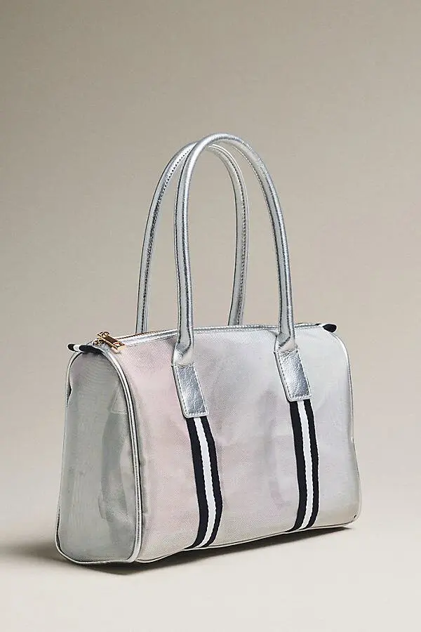 DAILY PRACTICE BY ANTHROPOLOGIE Mesh Stripe Tote - Silver