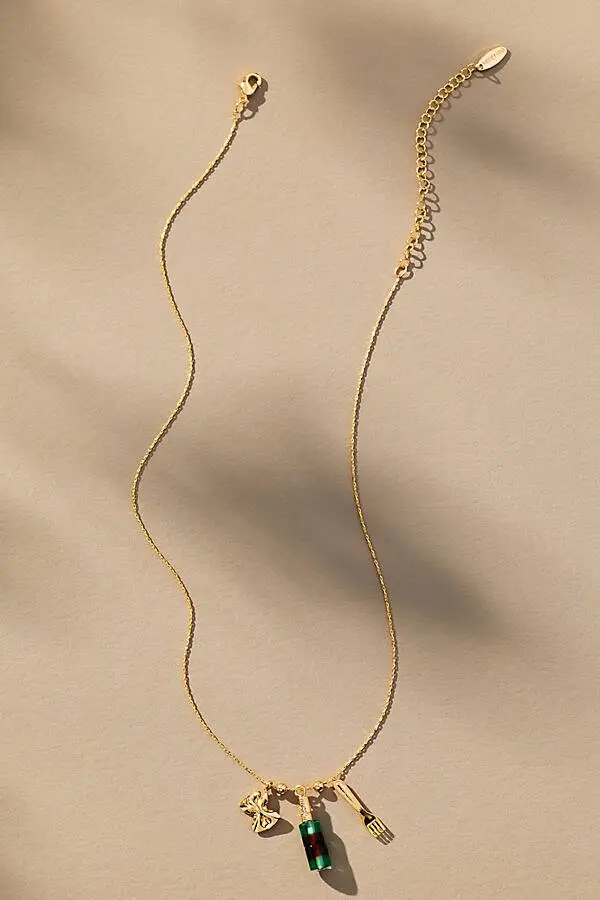 Anthropologie Pendant Necklace - Wine