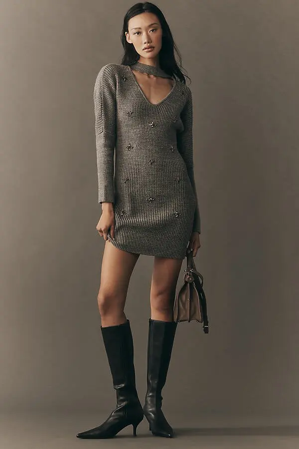 Endless Rose Cutout Mini Sweater Dress