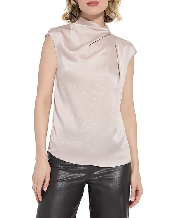 Lyssé Aisha Draped Satin Top - Rose Petal