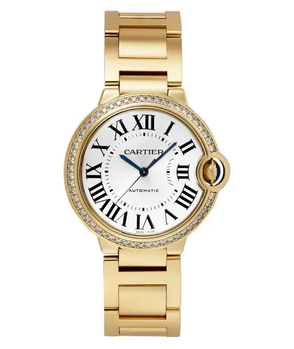 CARTIER Ballon Bleu De Automatic 36mm Diamond Watch - Gold
