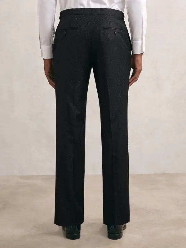 REISS Leo Wool-silk Polka-dot Suit Trousers
