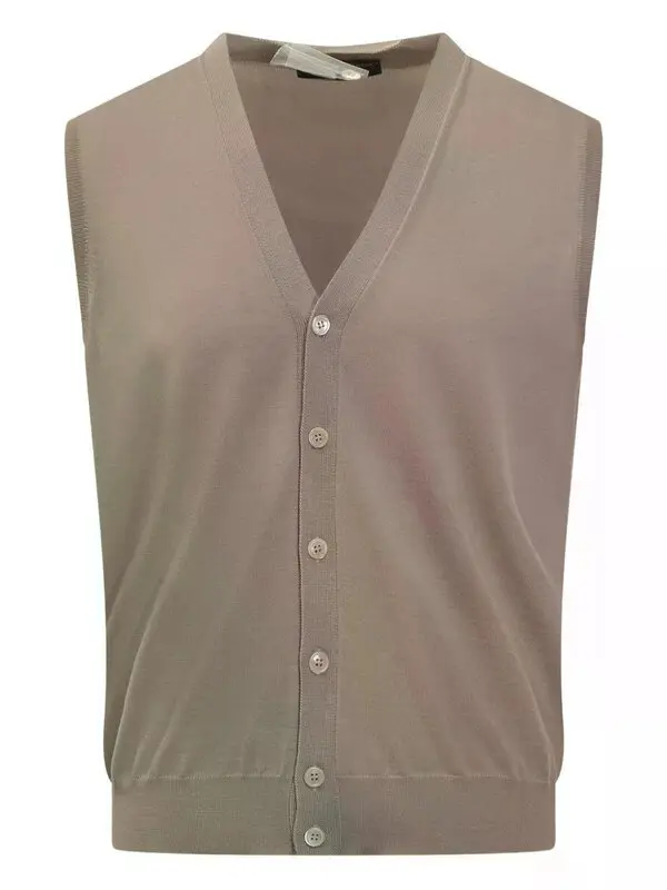 FILIPPO DE LAURENTIIS Buttoned Wool Gilet - Neutrals