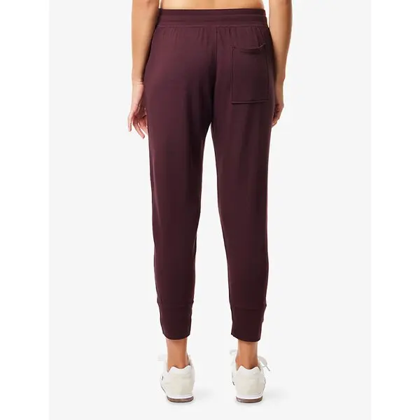 Splits59 Reena Fleece 7/8 Stretch-modal Jogging Bottoms - Dark Cherry