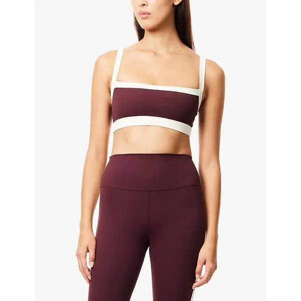 Splits59 Monah Rigor Stretch-jersey Sports Bra - Dark Cherry