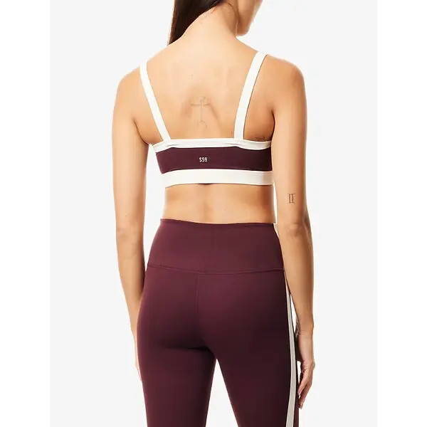 Splits59 Monah Rigor Stretch-jersey Sports Bra - Dark Cherry