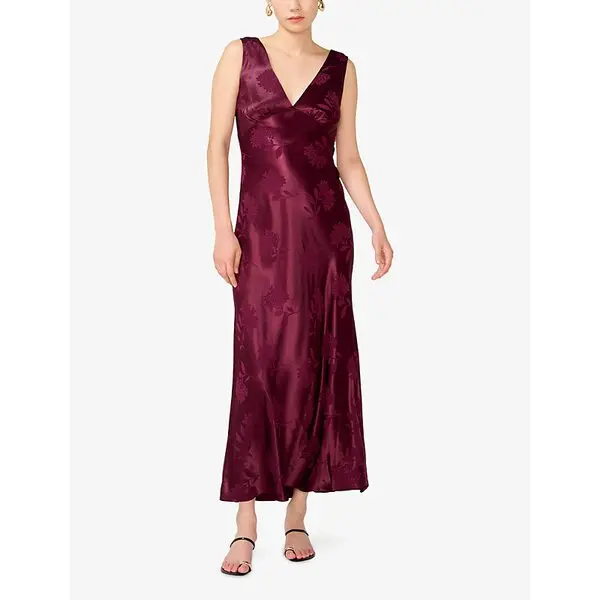 OMNES Iris Jacquard Satin Maxi Dress