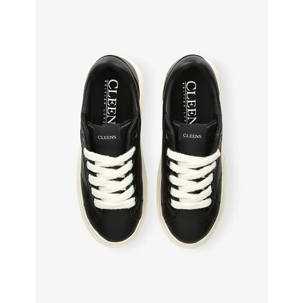 CLEENS Leather Trainers - Black
