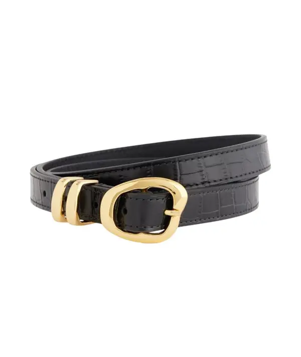 AMANU The Tugela Leather Belt - Black Croc