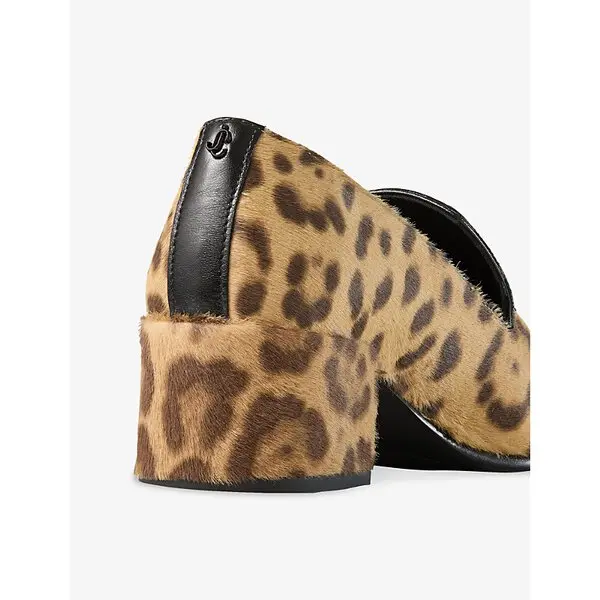 JIMMY CHOO Eliot Leopard-print Loafers - Natural