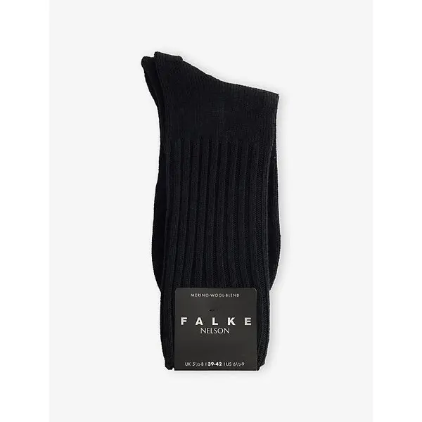 Falke Nelson Knitted Boot Socks - Black