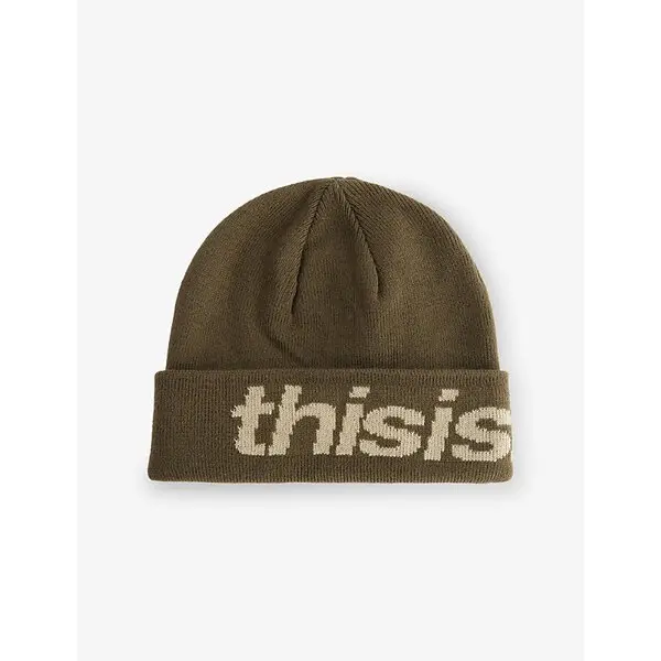 THISISNEVERTHAT Hsp Logo Knitted Beanie - Khaki