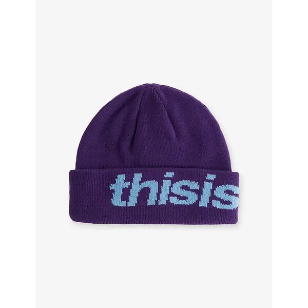 THISISNEVERTHAT Hsp Logo Knitted Beanie - Purple