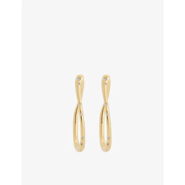 PDPAOLA 18ct Yellow -plated Sterling Silver Hoop Earrings With Zirconia - Gold