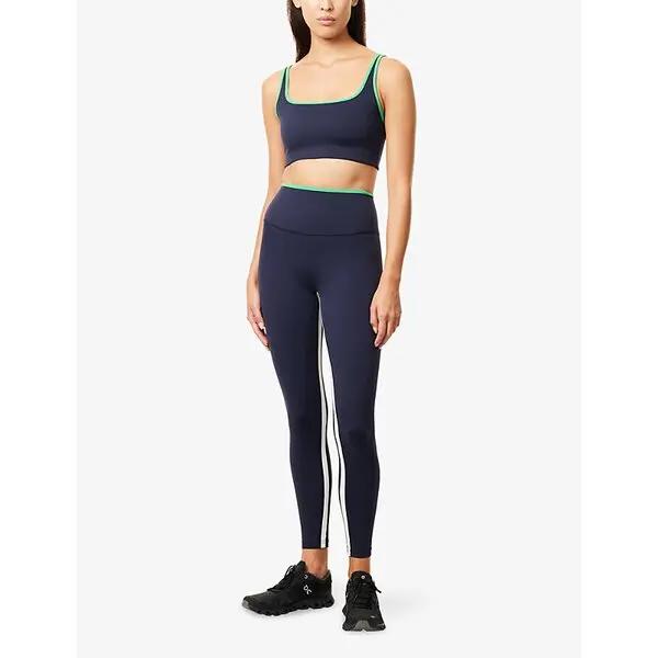 Splits59 Cait Rigor Stretch-jersey Sports Bra - Indigo/grass