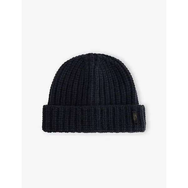 Corneliani Knitted Merino-wool And Cashmere Beanie - Dark Blue
